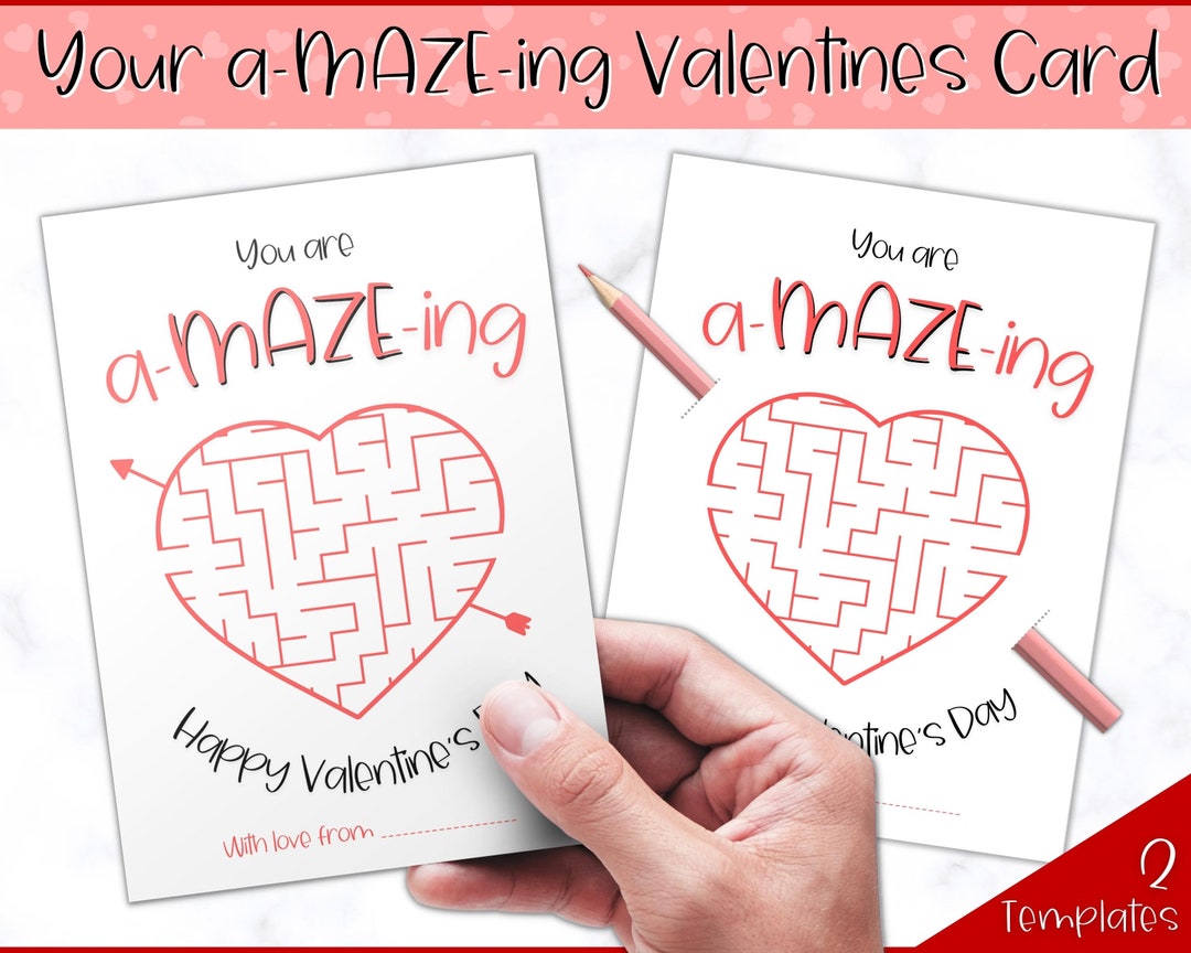 You're Amazing Valentine Card! Printable Valentines Day Gift, Maze ...