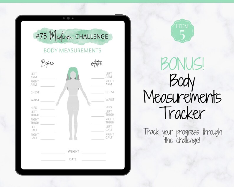 EDITABLE 75 MEDIUM Challenge Tracker 75medium Printable - Etsy