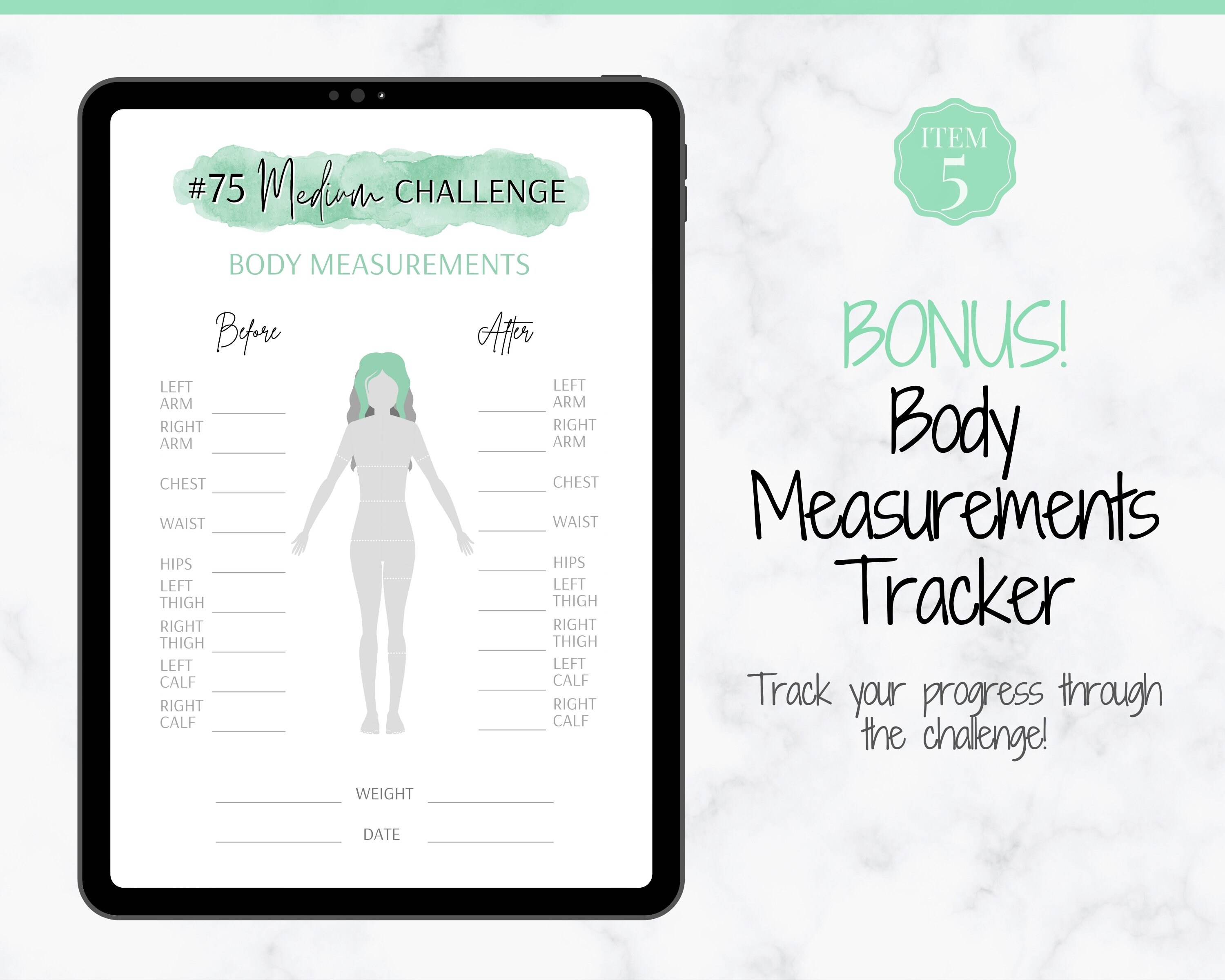 EDITABLE 75 MEDIUM Challenge Tracker 75medium Printable | Etsy
