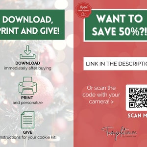 Christmas DIY Cookie Kit Instructions Card, EDITABLE Cookie ...