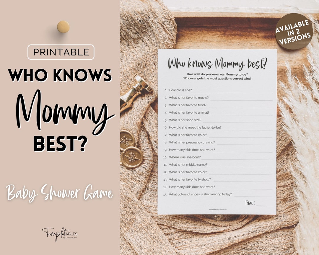 Who Knows Mommy Best? Baby Shower Games, Printable Would She Rather ...