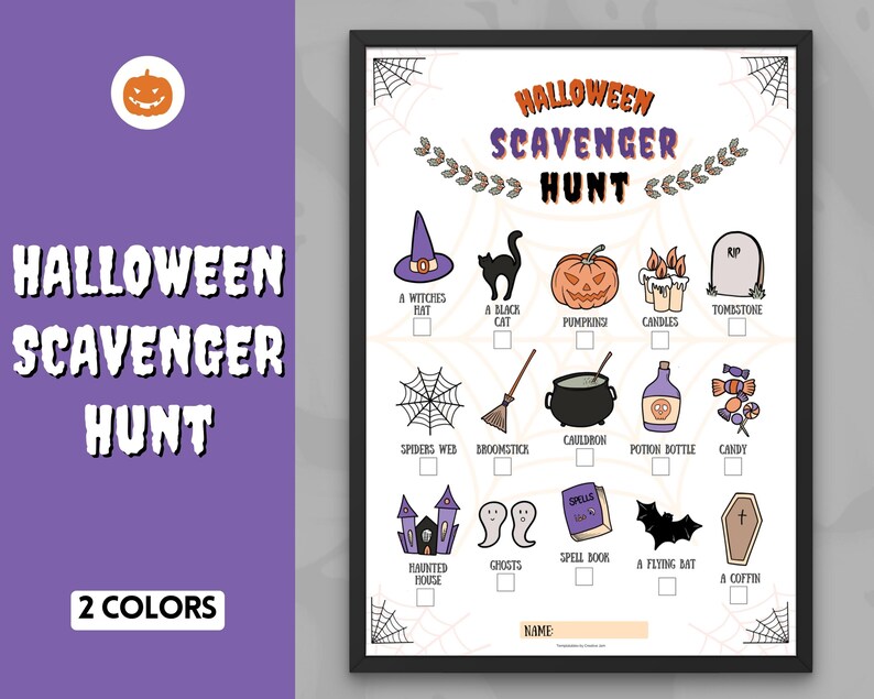 Kids Halloween Scavenger Hunt Printable Party Game Halloween - Etsy