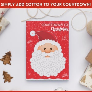 Countdown to Christmas Printable! Santa Christmas Countdown, Cotton ...