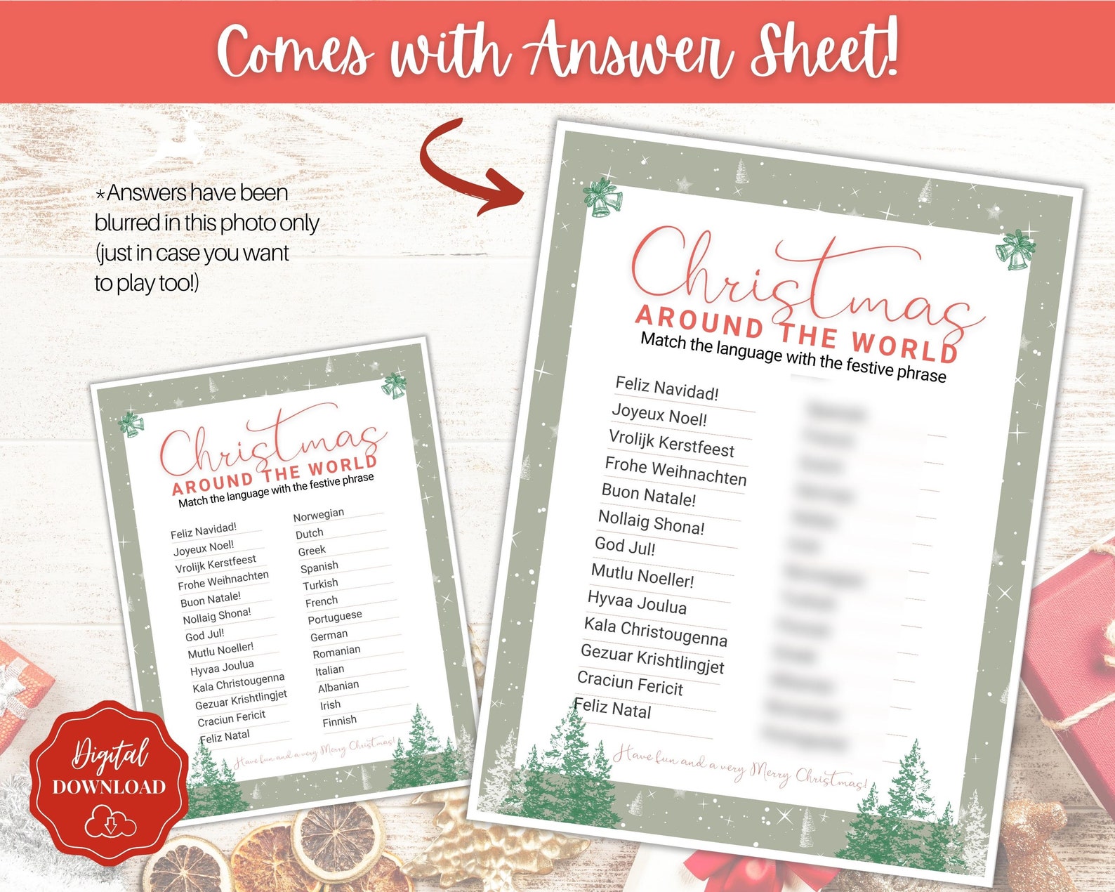 Christmas Around the World Game! Holiday Game Printables, Xmas Party ...