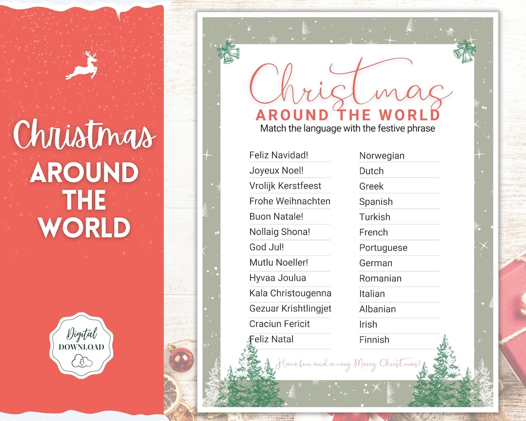Christmas Around the World Game Holiday Game Printables, Xmas Party ...