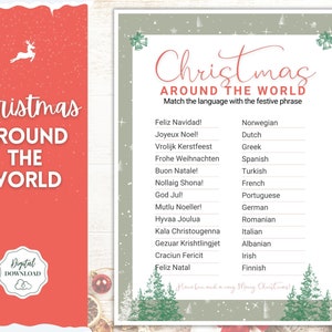 Christmas Around the World Game Holiday Game Printables, Xmas Party ...