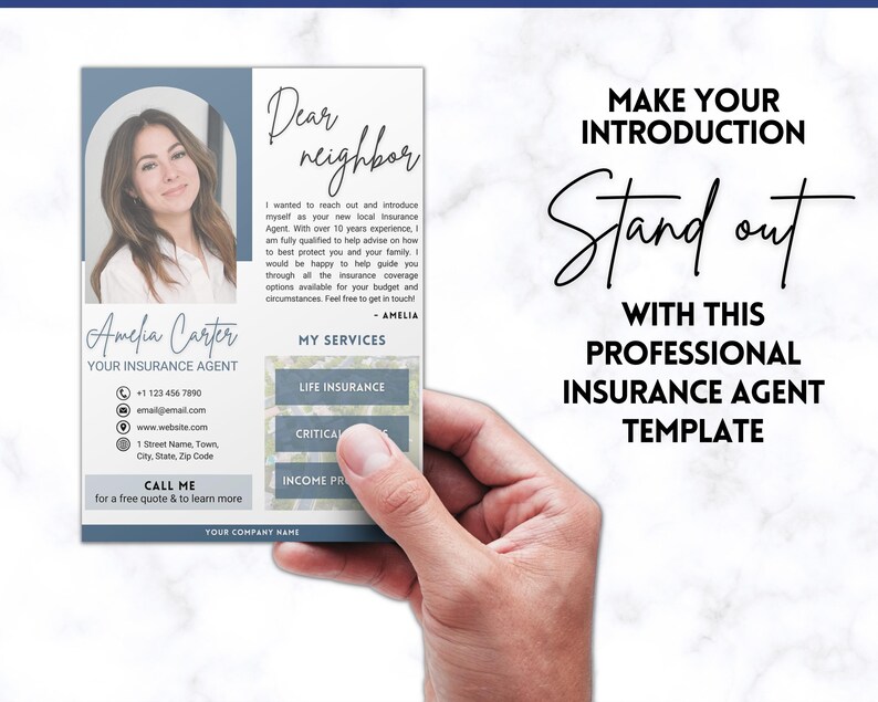 Insurance Agent Introduction Flyer Template Life Insurance - Etsy