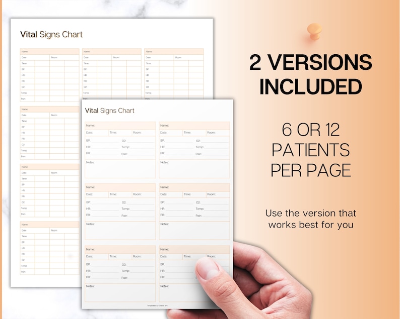 Vital Signs Chart, Nurse Vital Signs Log Sheet, Patient Assessment ...