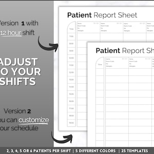 Nurse SHIFT Report Sheet Bundle, 5 Colors, Nurse Brain, ICU Nurse ...