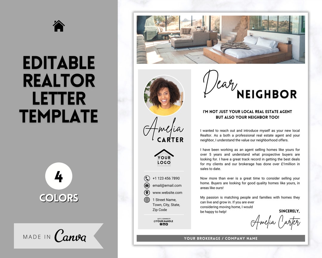 Realtor Introduction Letter, Real Estate Agent Template, New Agent ...