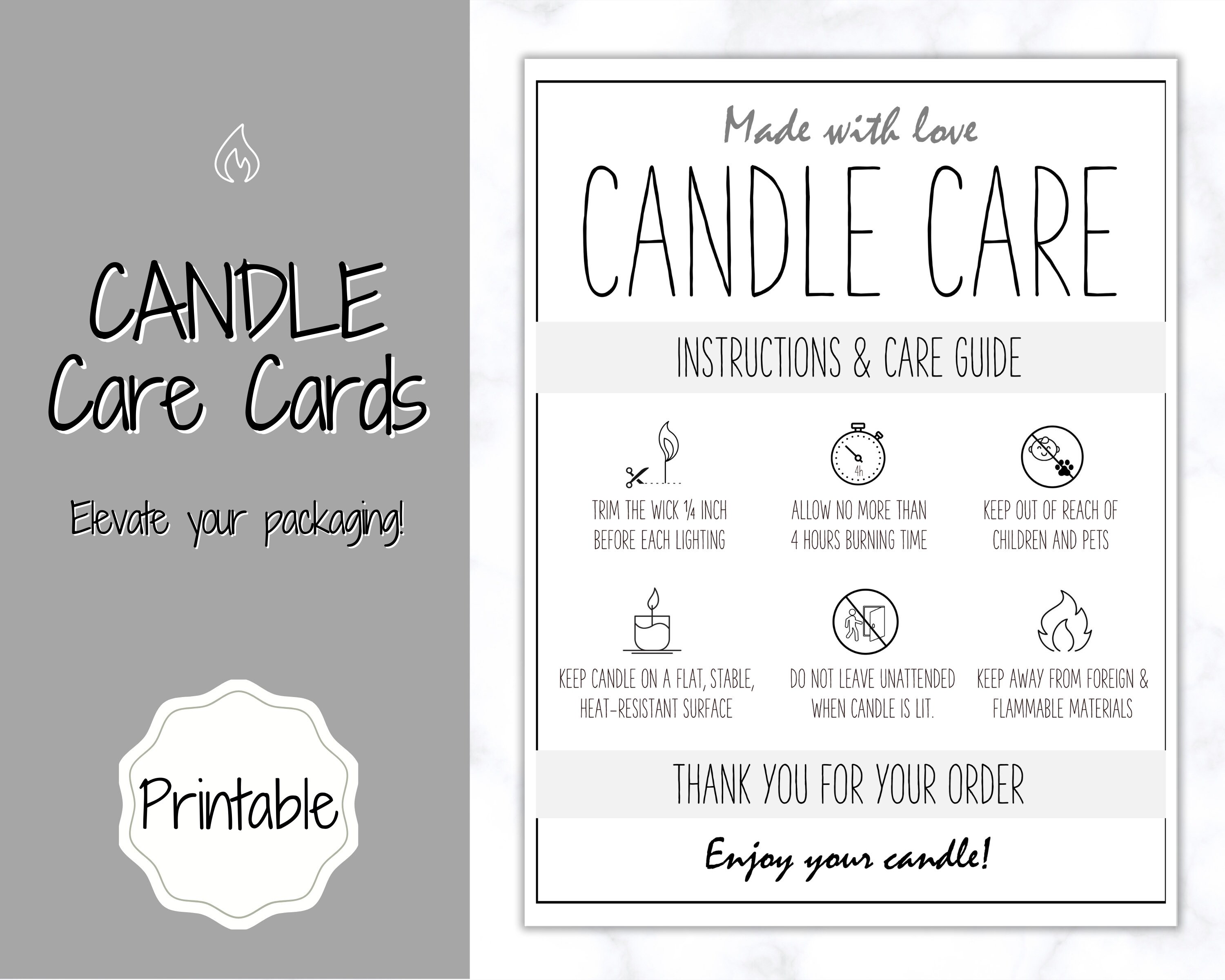 Printable Candle Care Instructions Printable Word Searches