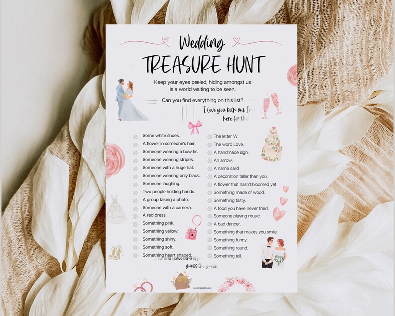 Wedding Treasure Hunt for Kids, Scavenger Hunt for Kids, Wedding Table ...