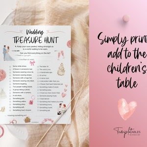 Kids Wedding Game, Scavenger Hunt for Kids, Wedding Table Games ...
