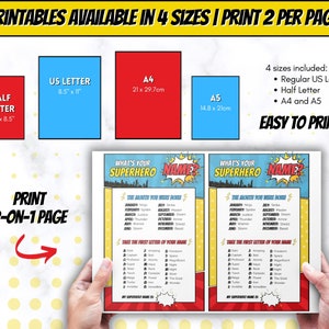 Superhero Party Sign, What’s Your Superhero Name? Sign, Super Hero ...