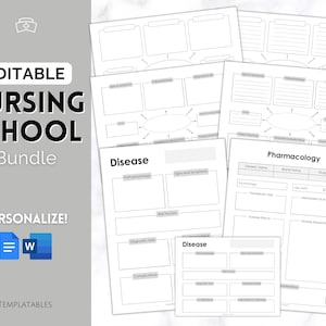 Nursing Notes Bundle, EDITABLE Nurse Student Study Guide, Concept Map ...
