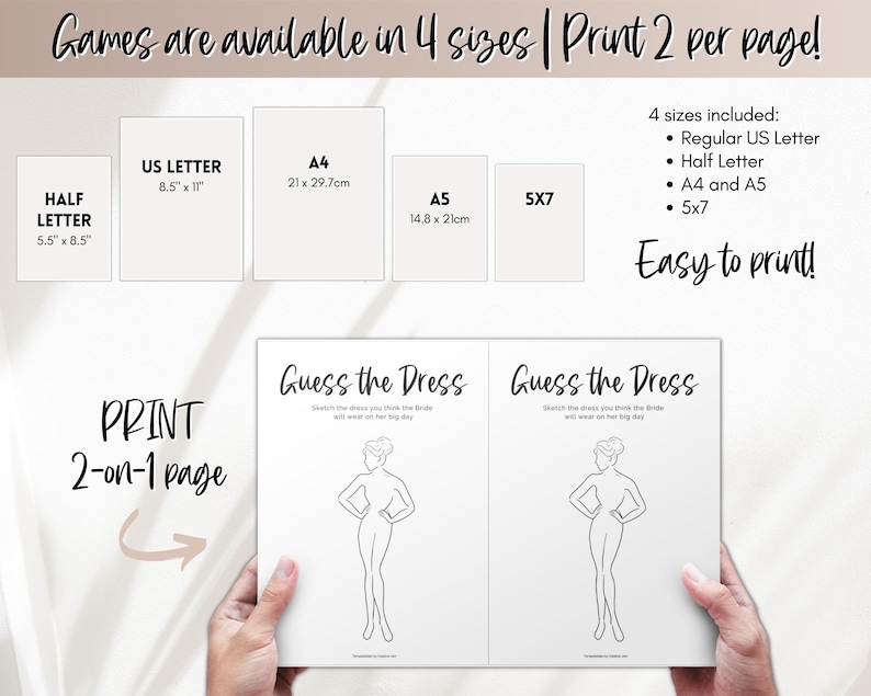 Guess the Dress Bridal Shower Game, Wedding Shower Games, Sketch the ...