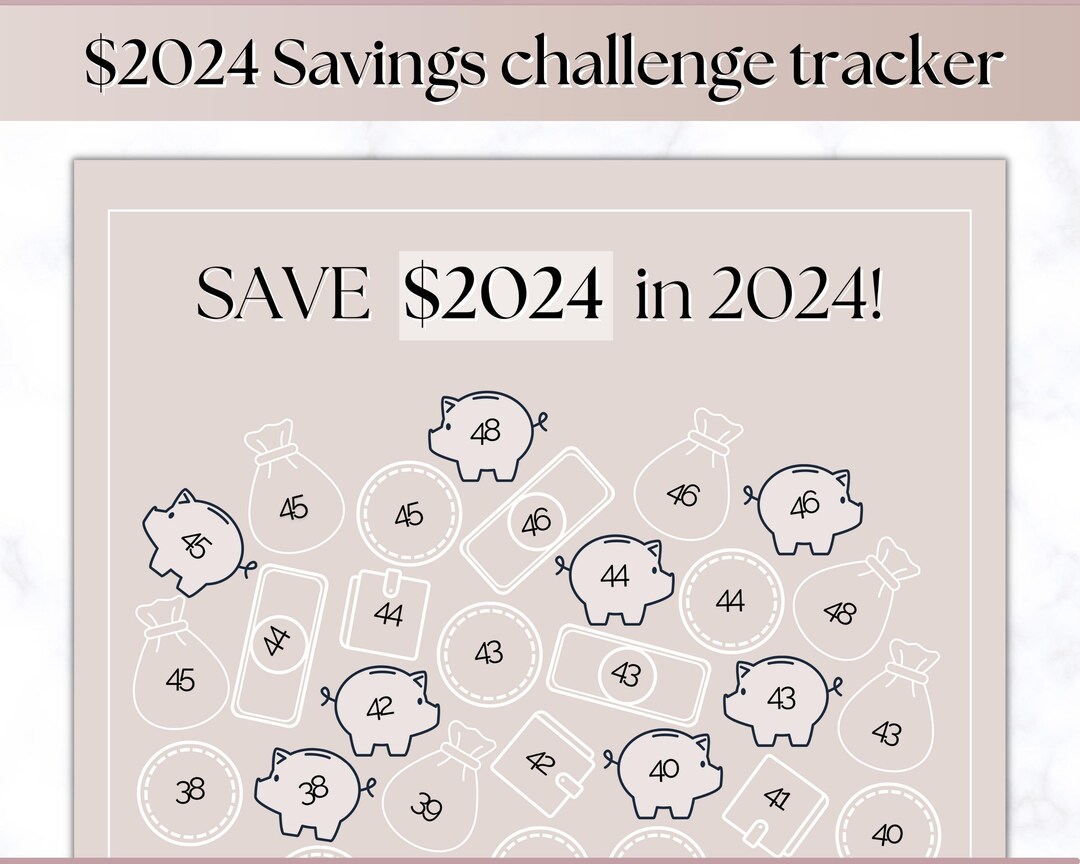 2k Saving Tracker, 2024 Savings Challenge Printable, Cash Envelopes ...