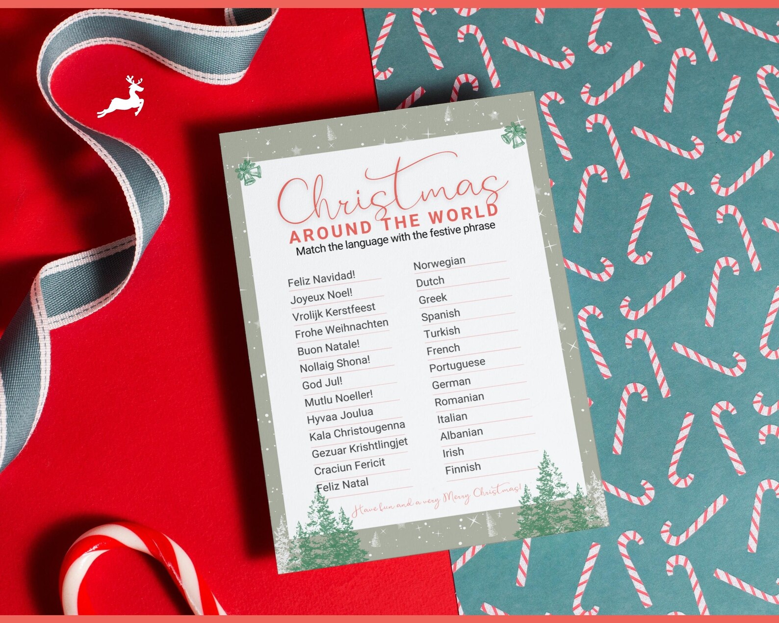 Christmas Around the World Game! Holiday Game Printables, Xmas Party ...