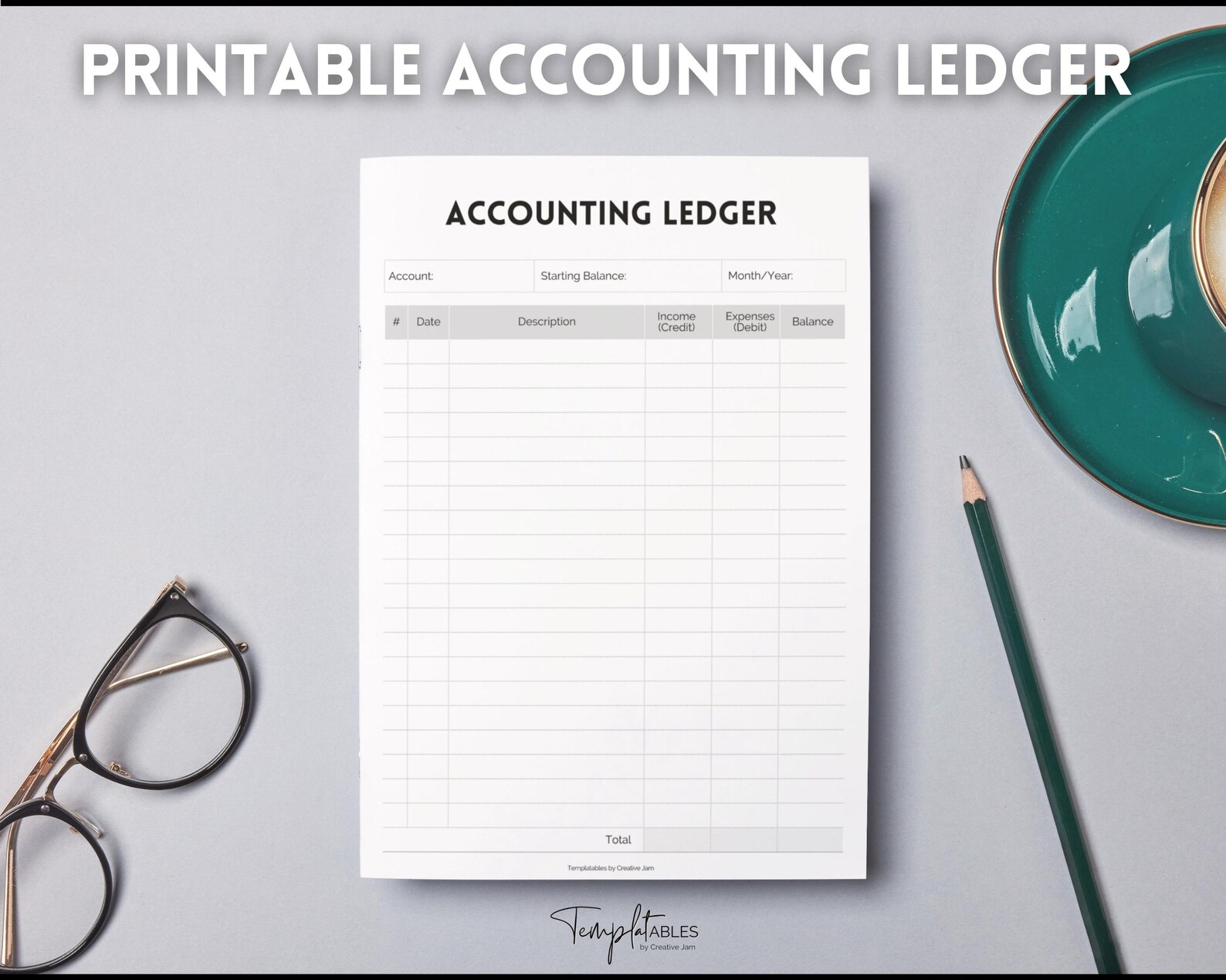Printable Accounting Ledger, Business Ledger Book, Accounting Template ...