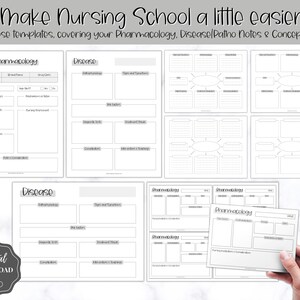 Nursing Student Notes BUNDLE, Printable Nurse Study Guide, Concept Map ...
