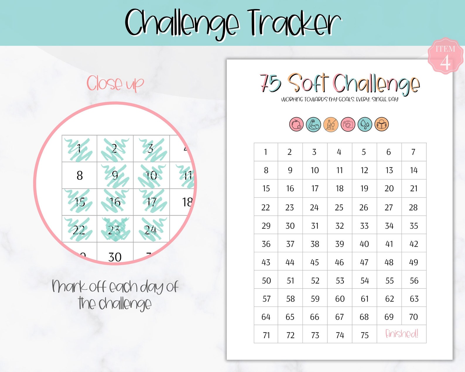75 SOFT Challenge Tracker 75soft Printable 75soft Easier | Etsy