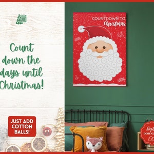 Countdown to Christmas Printable! Santa Christmas Countdown, Cotton ...