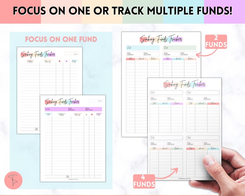 Sinking Funds Tracker BUNDLE, Printable Savings Trackers, Saving Money ...