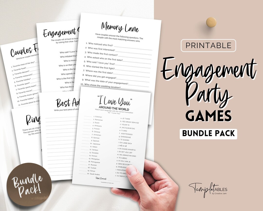 40 Engagement Party Games Bundle! Printable Engagement Games, Fun ...