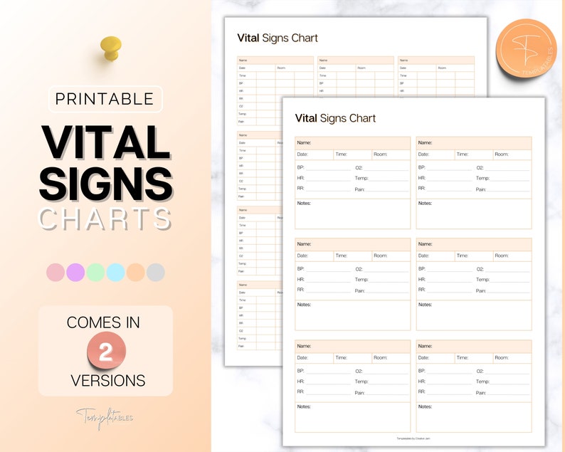 Vital Signs Chart, Nurse Vital Signs Log Sheet, Patient Assessment ...