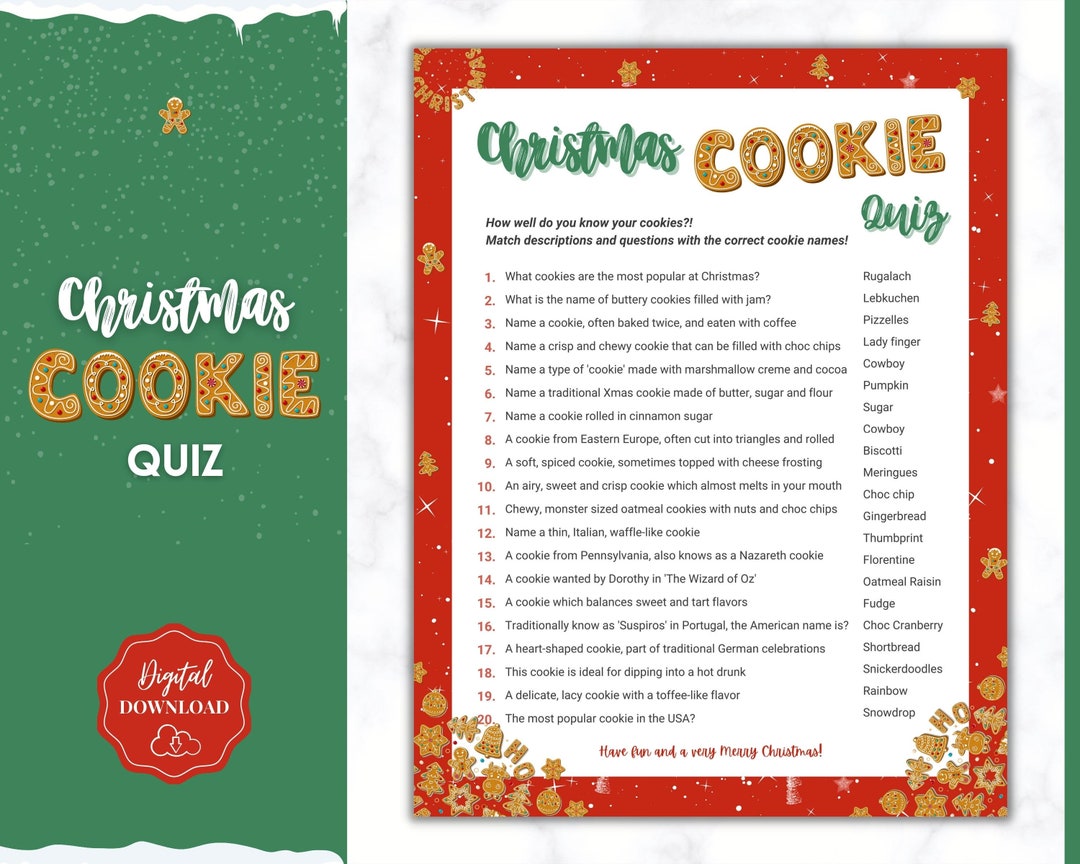 Cookie Game Christmas Printable! Guess the Cookie Christmas Game, Xmas ...