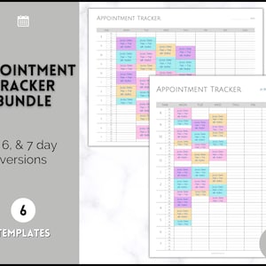 Appointment Tracker Printable, 15 Minute, Salon Planner, Therapist Appt ...