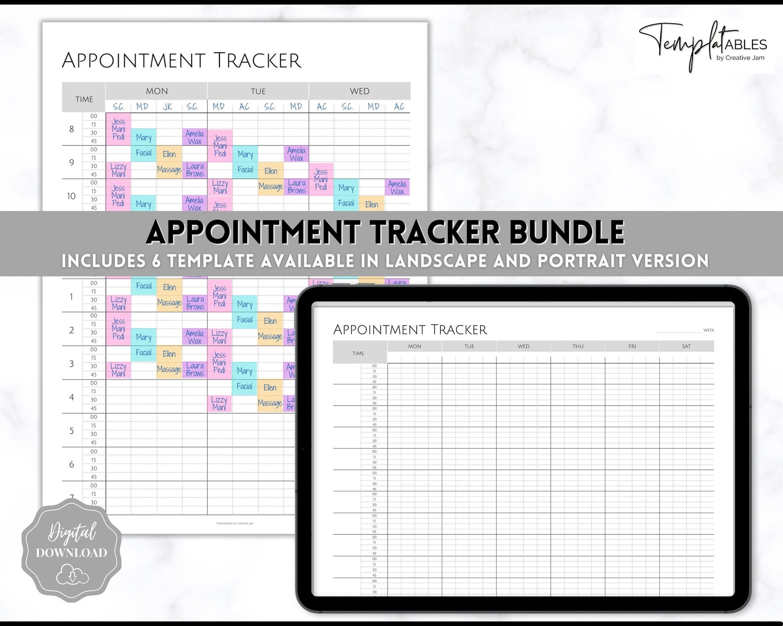 Appointment Tracker Printable 15 Minute Salon Planner - Etsy