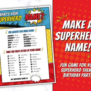Superhero Party Sign, What’s Your Superhero Name? Sign, Super Hero ...