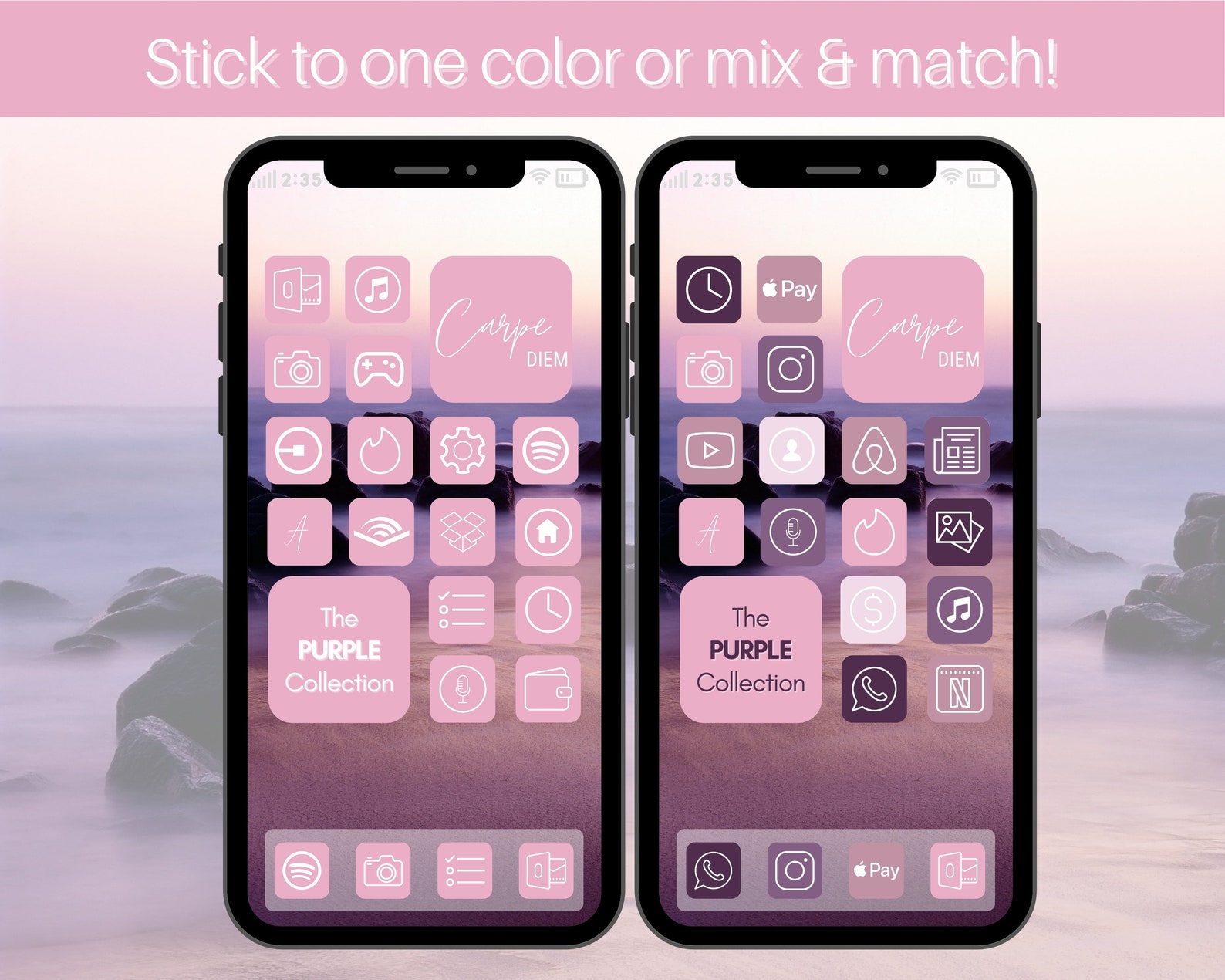 LILAC Theme Ios 14 App Icons 600 Purple Violet Lavender Pink - Etsy