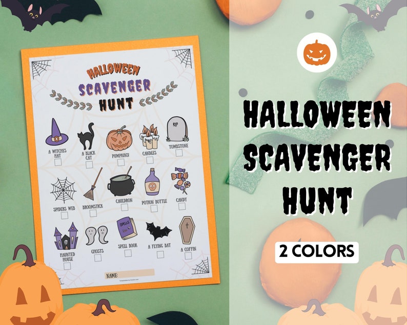 Kids Halloween Scavenger Hunt, Printable Party Game, Halloween ...