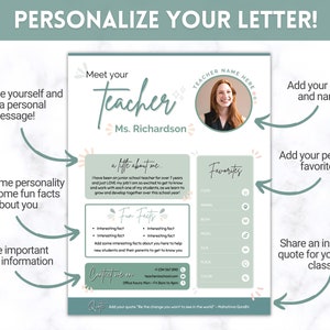 EDITABLE Meet the Teacher Template, Meet Your Teacher Introduction ...
