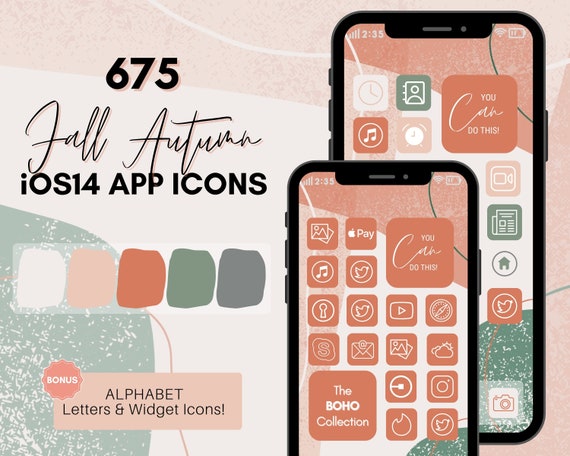 Paper Home Screen Icon & Widget App Icon Covers Fall Aesthetic iOS 14 ...