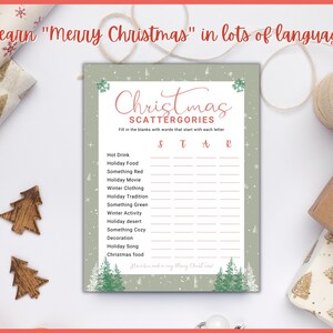 Christmas Scattergories Game! Holiday Game Printables, Xmas Party Game ...
