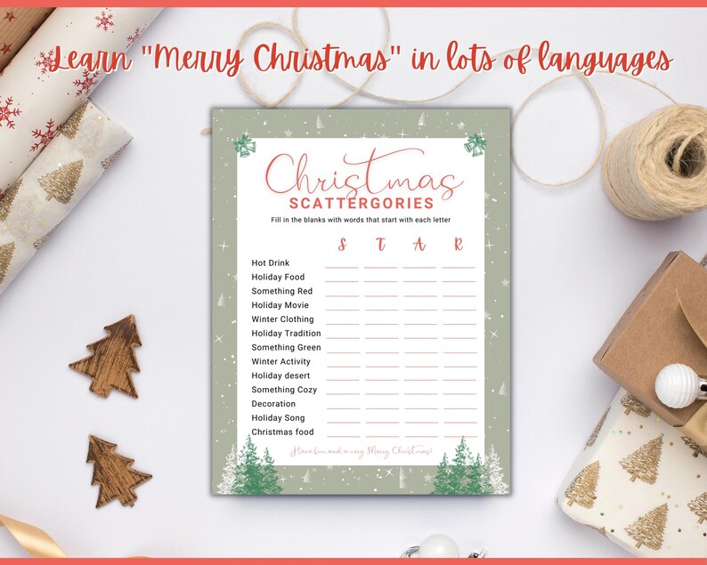 Christmas Scattergories Game! Holiday Game Printables, Xmas Party Game ...