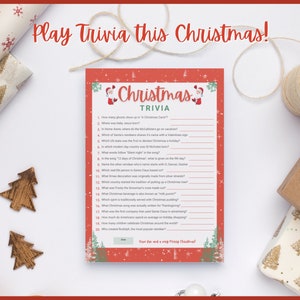Christmas Trivia Game! Holiday Trivia Game Printables, Xmas Party Game ...