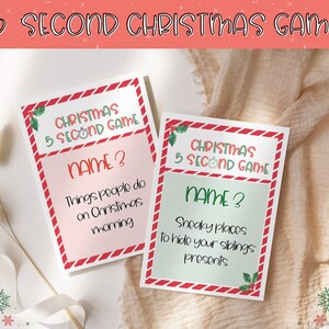 Christmas 5 Second Game, 99 Cards Included, Printable Christmas Party ...
