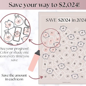 2k Saving Tracker, 2024 Savings Challenge Printable, Cash Envelopes ...