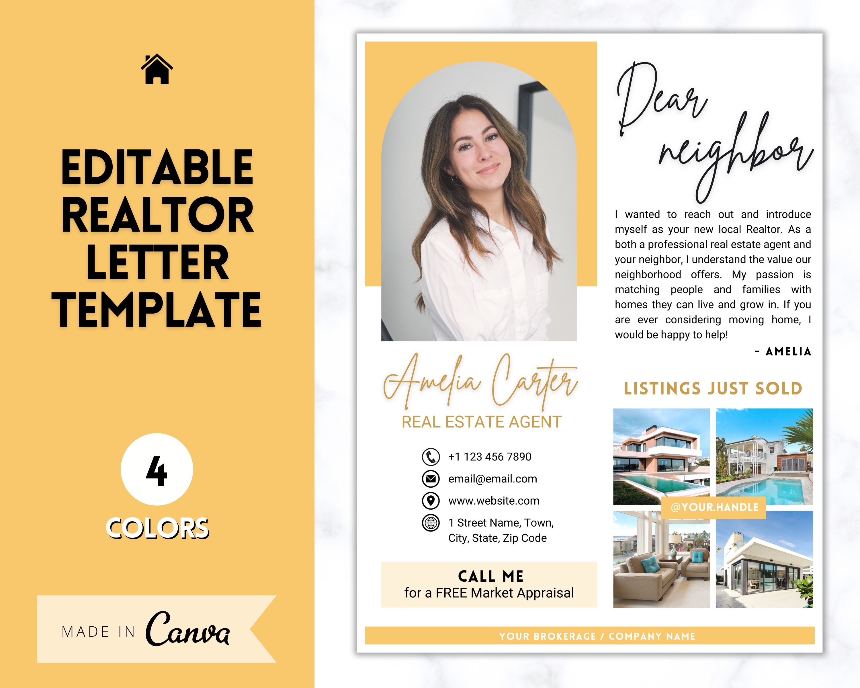 Realtor Introduction Letter Real Estate Agent Template New | Etsy