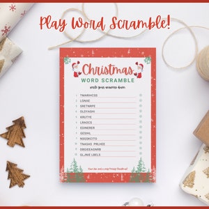 Holiday Word Scramble! Christmas Game Printables, Xmas Party Game, Fun ...