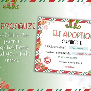 EDITABLE Elf Adoption Certificate, Elf Welcome Kit, Elf Arrival Letter ...