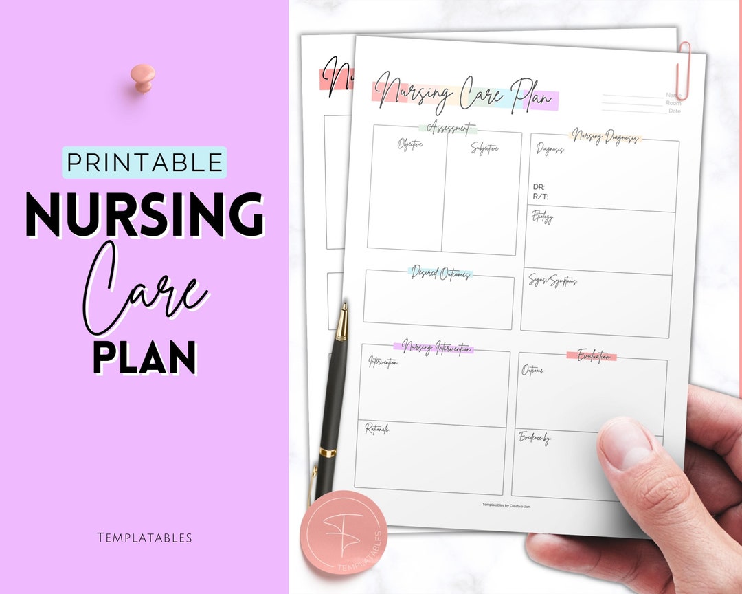 Printable Nursing Care Plan Template, Nursing Notes Assessment, Nursing ...