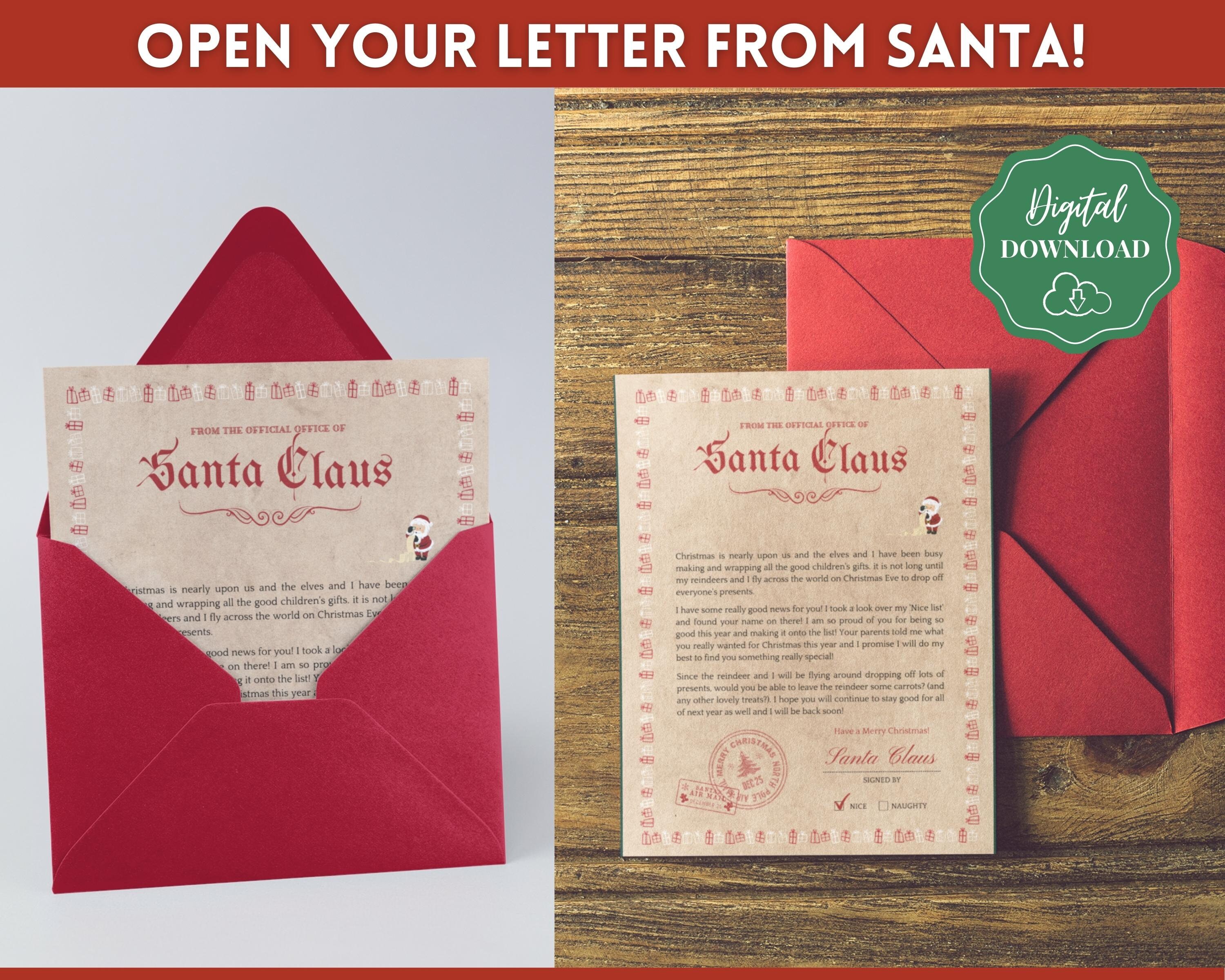 Letter From Santa Printable Personalize North Pole Mail Nice | Etsy