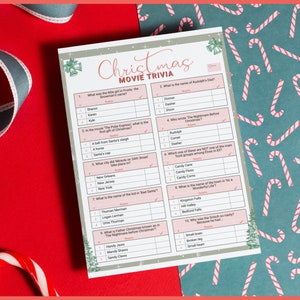 Holiday MOVIE TRIVIA Game! Christmas Game Printables, Xmas Party Game ...