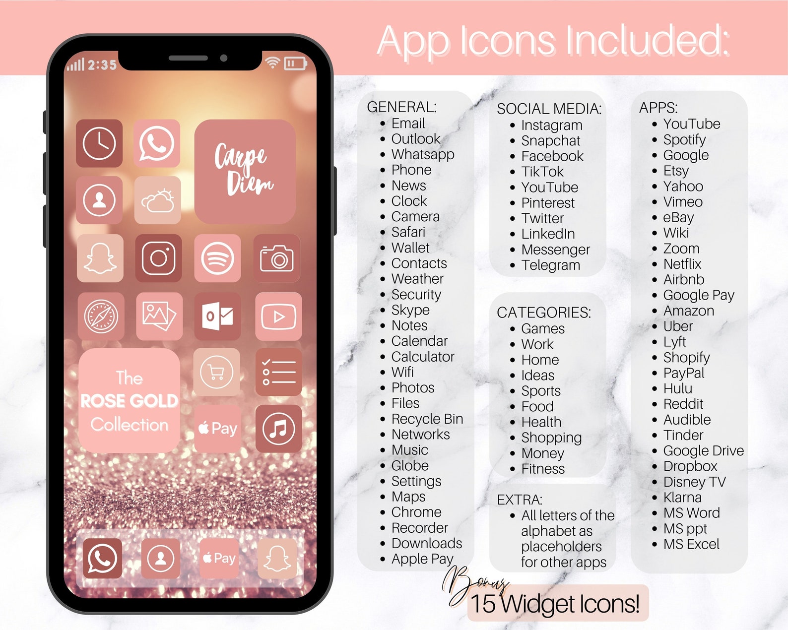 Blush PINK Theme Ios 14 App Icons 675 Dusty Pink Iphone - Etsy