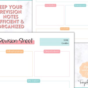 Nursing Revision Sheets, Medical School, Medicine & Nursing Students ...